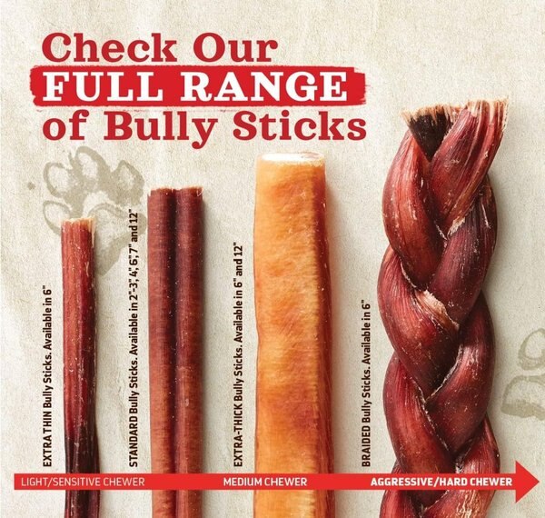 NATURAL FARM Thin Beef Bully Sticks Dog Treats, 6-in, 10 count - Chewy.com