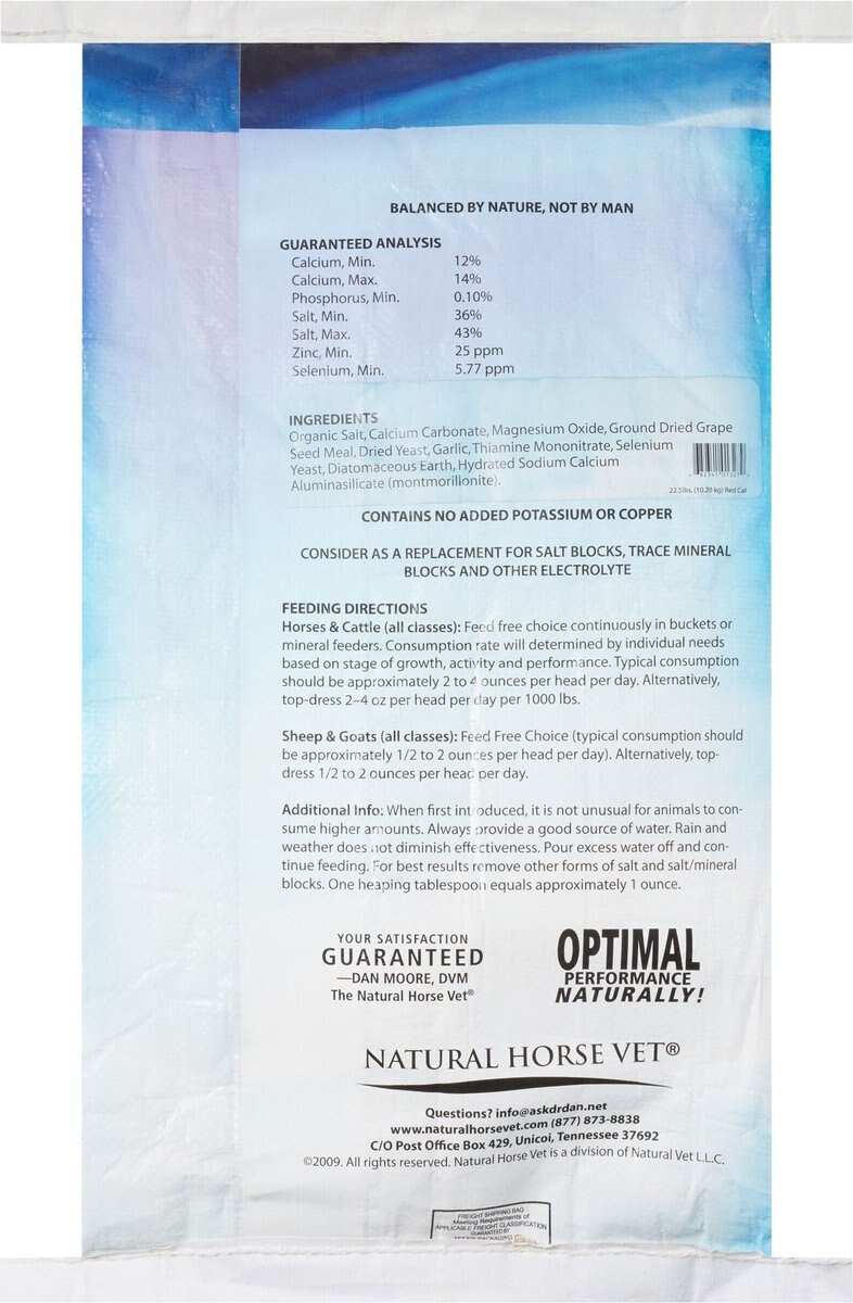 NATURAL HORSE VET Red Cal Original Nature's Minerals & Organic Sea Salt ...