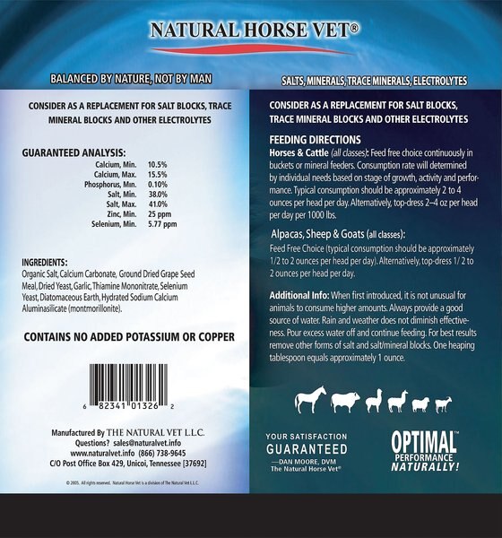 NATURAL HORSE VET Red Cal Original Nature's Minerals & Organic Sea Salt ...