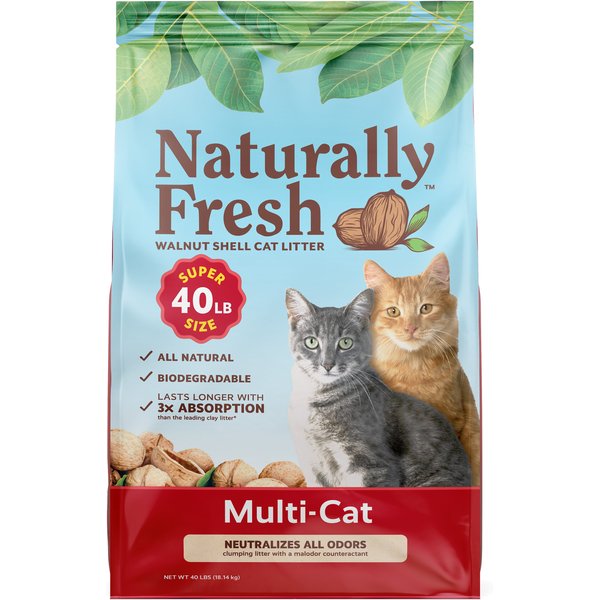 Naturally Fresh Multi-Cat Unscented Clumping Walnut Cat Litter | Chewy ...