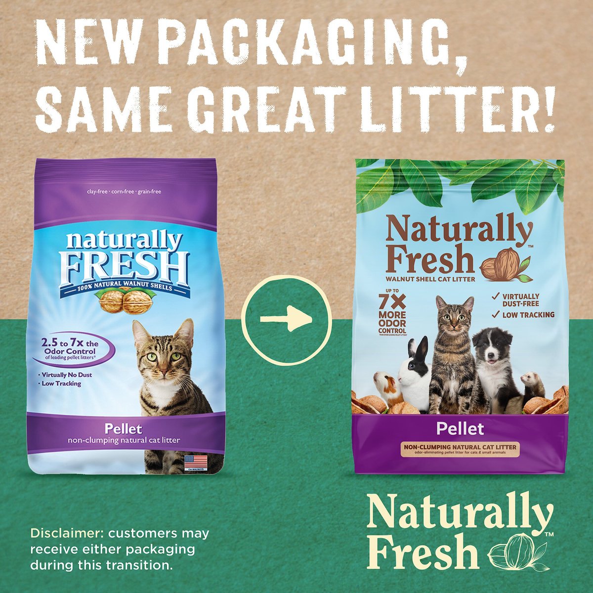 NATURALLY FRESH Pellet Unscented Non-Clumping Walnut Cat Litter, 10-lb ...