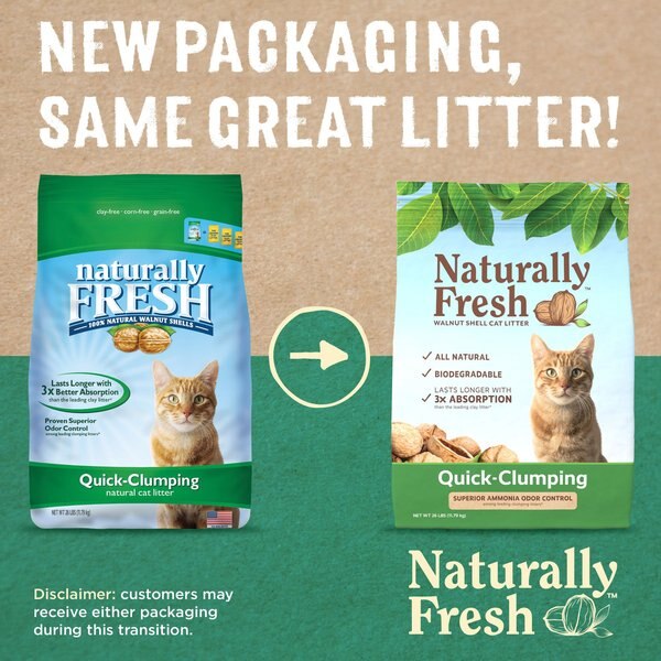 NATURALLY FRESH Unscented Clumping Walnut Cat Litter, 14-lb bag - Chewy.com