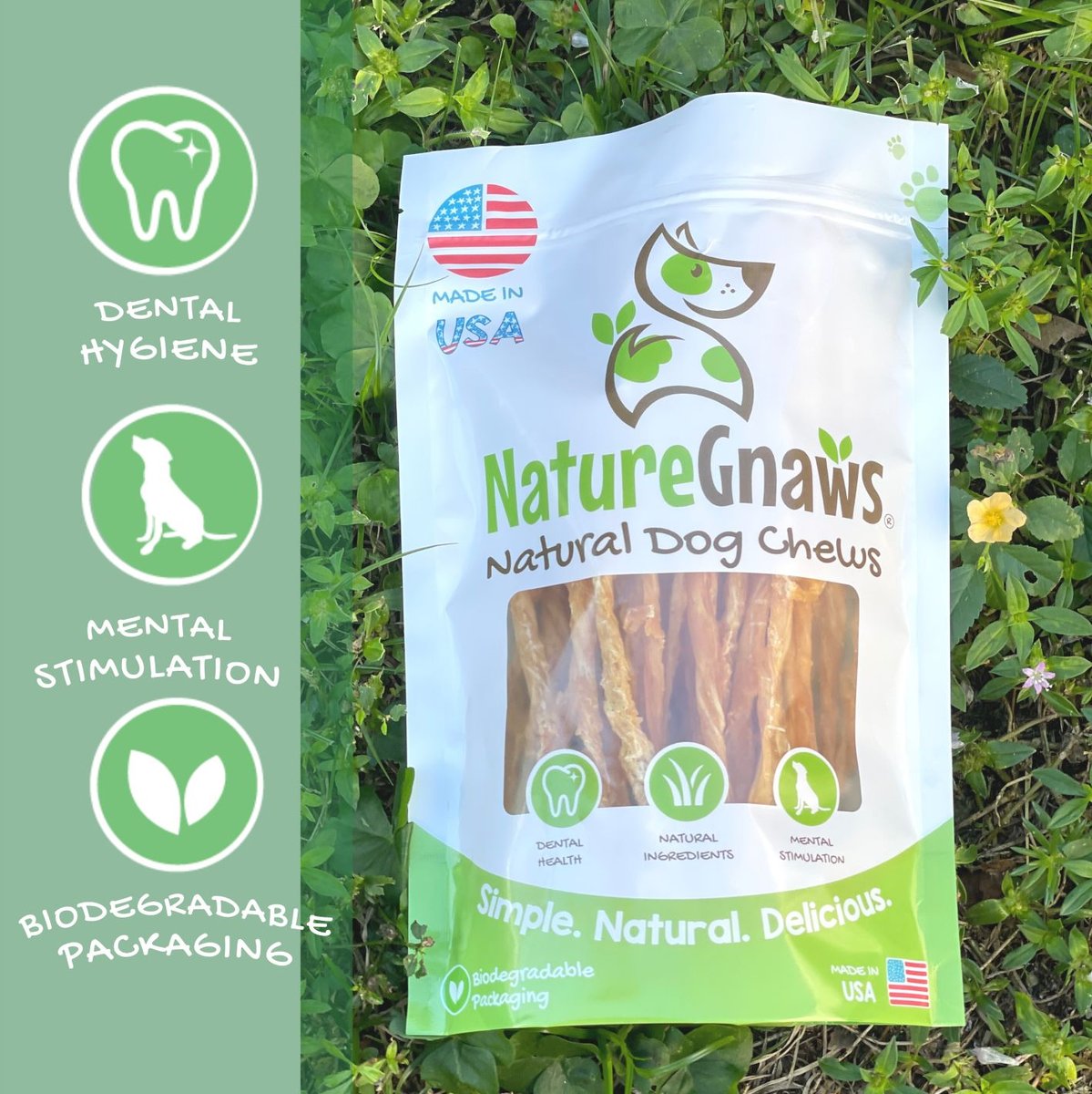 NATURE GNAWS USA Turkey Tendon Natural Dog Chew Treats, 4-oz bag ...