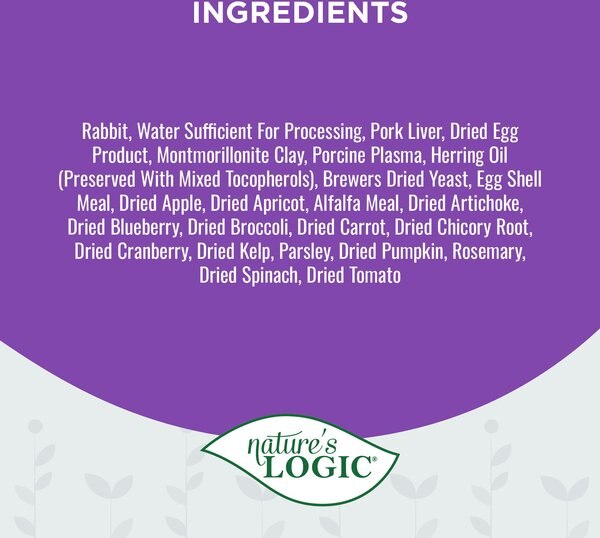 NATURE'S LOGIC 100% Natural Feline Rabbit Feast Grain-Free Wet Cat Food ...