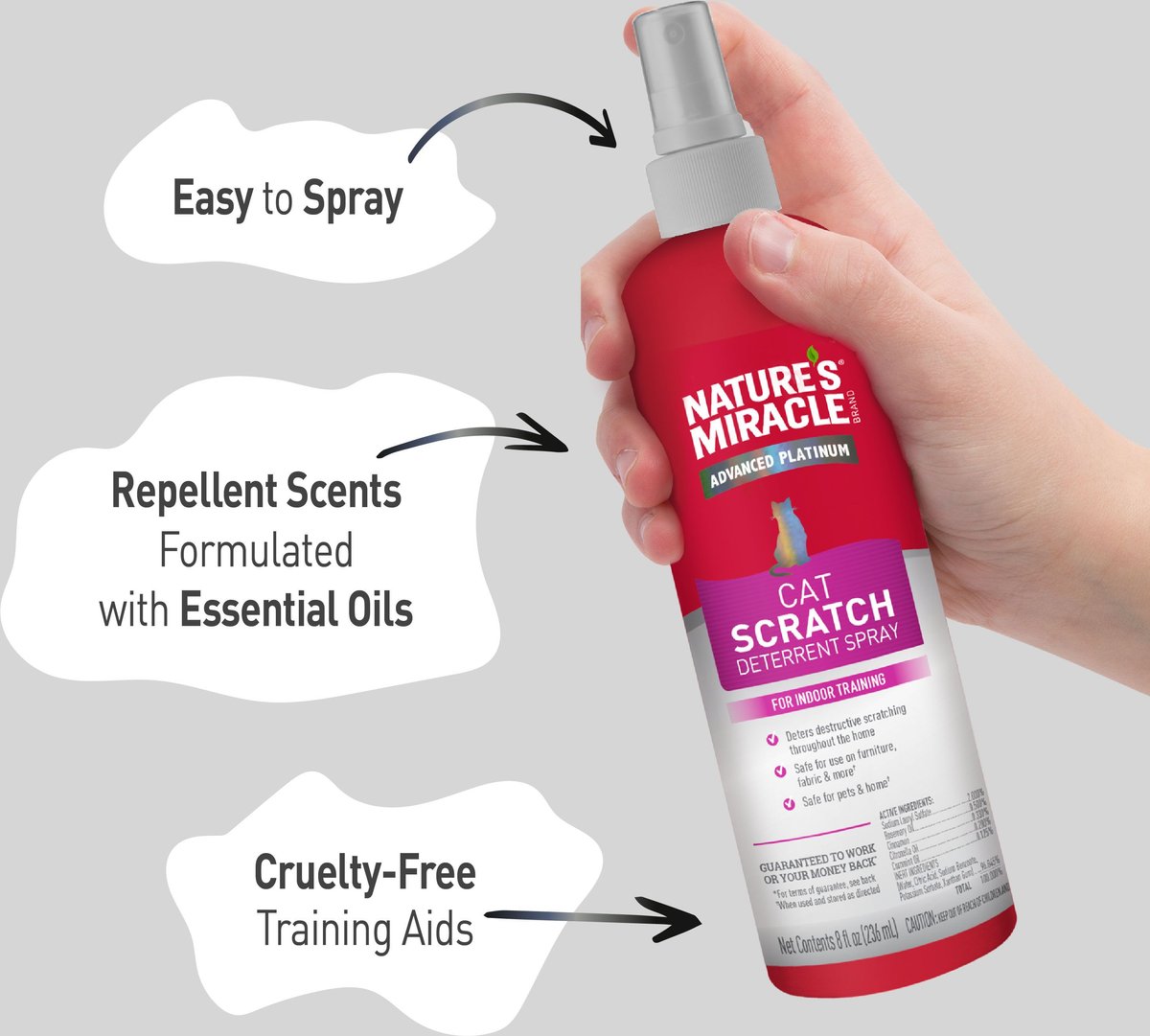 NATURE'S MIRACLE Advanced Platinum Cat Scratch Deterrent Spray, 8-fl oz ...