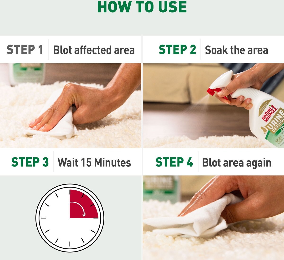 NATURE'S MIRACLE Cat Urine Destroyer Plus Enzymatic Formula Stain ...