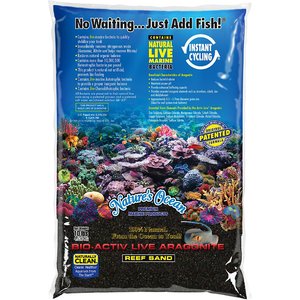 NATURE'S OCEAN Bio-Activ Live Aragonite Saltwater Aquarium Sand, Black ...