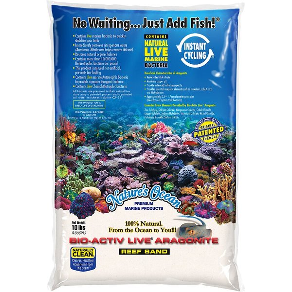 NATURE'S OCEAN Bio-Activ Live Aragonite Saltwater Aquarium Sand ...