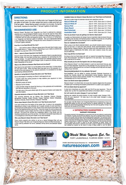 NATURE'S OCEAN Bio-Activ Live Aragonite Saltwater Aquarium Sand, Reef ...