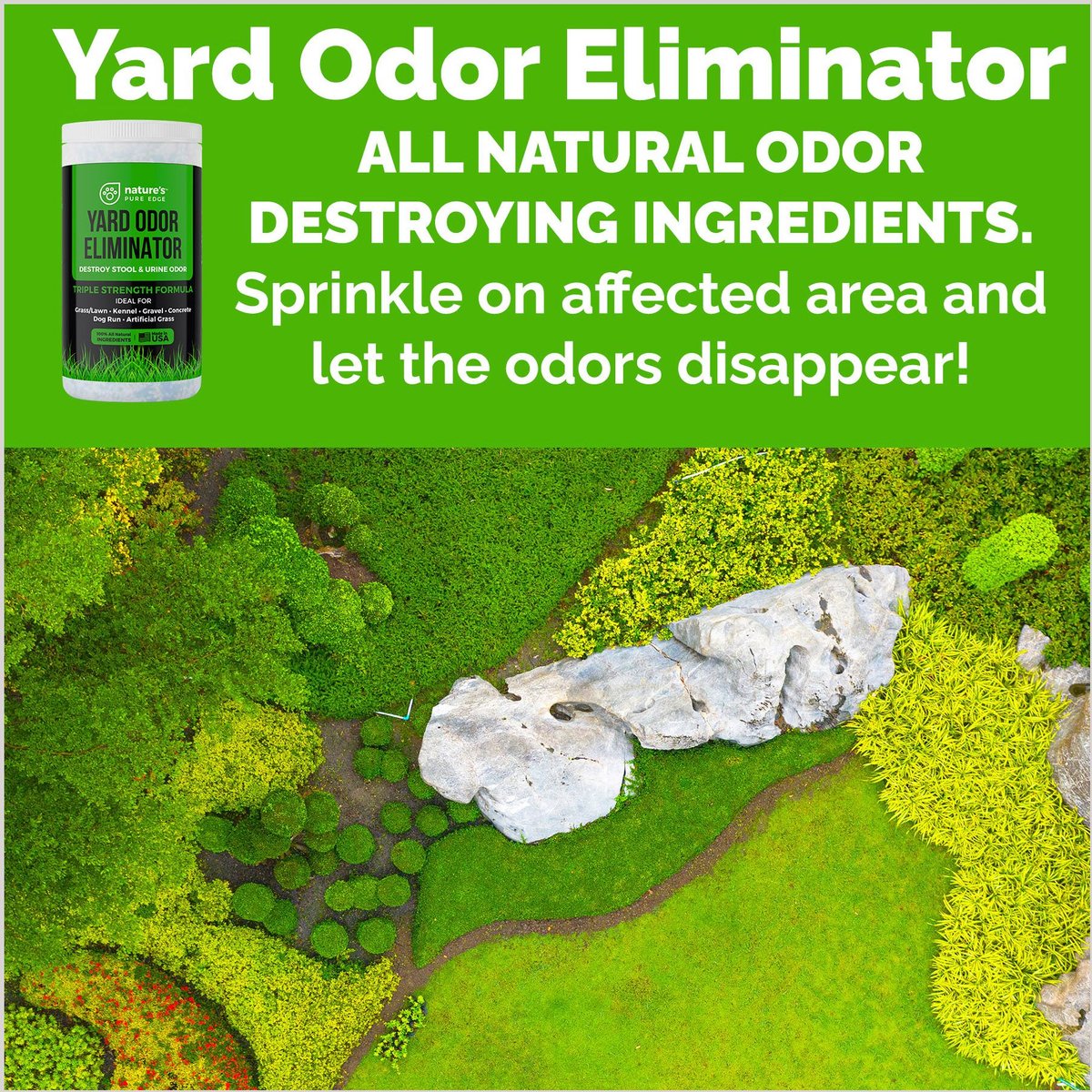 NATURE'S PURE EDGE Yard Pet Odor Eliminator, 2-lb bottle - Chewy.com