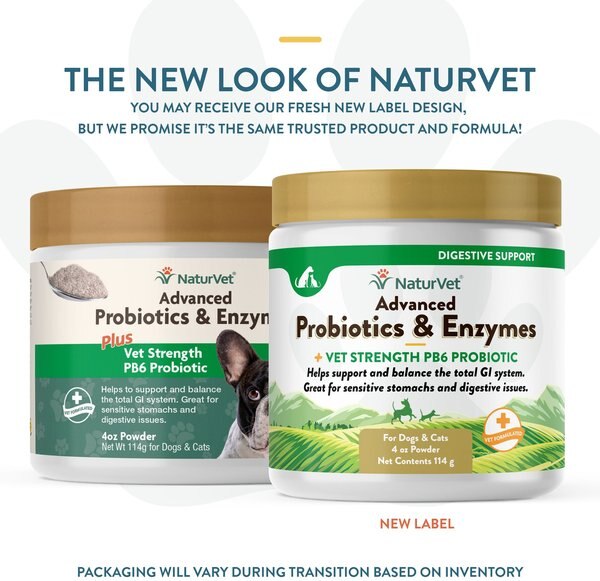 NATURVET Advanced Probiotics & Enzymes Plus Vet Strength PB6 Probiotic ...