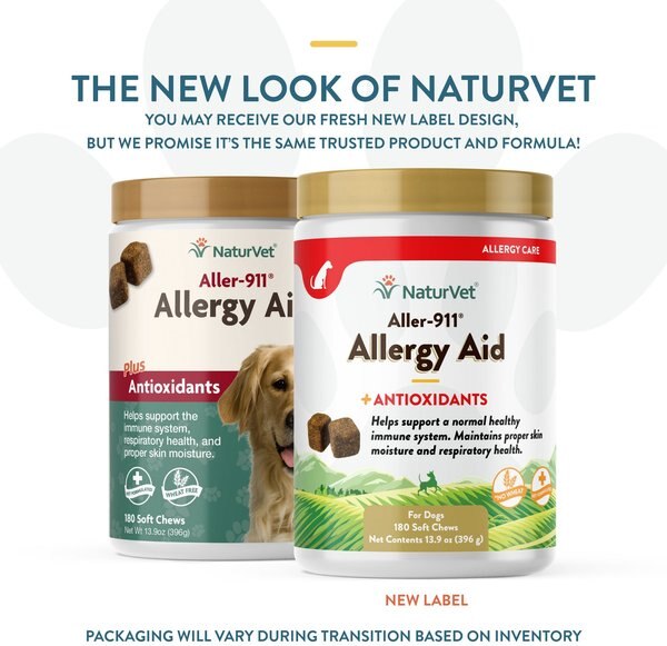 NATURVET Aller-911 Allergy Aid Bacon & Chicken Flavored Soft Chew ...