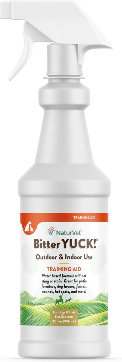 NATURVET Bitter Yuck! No Chew Training Spray for Dogs & Cats, 32-fl oz ...