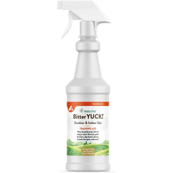 NATURVET Bitter Yuck! No Chew Training Spray for Dogs & Cats, 32-fl oz ...