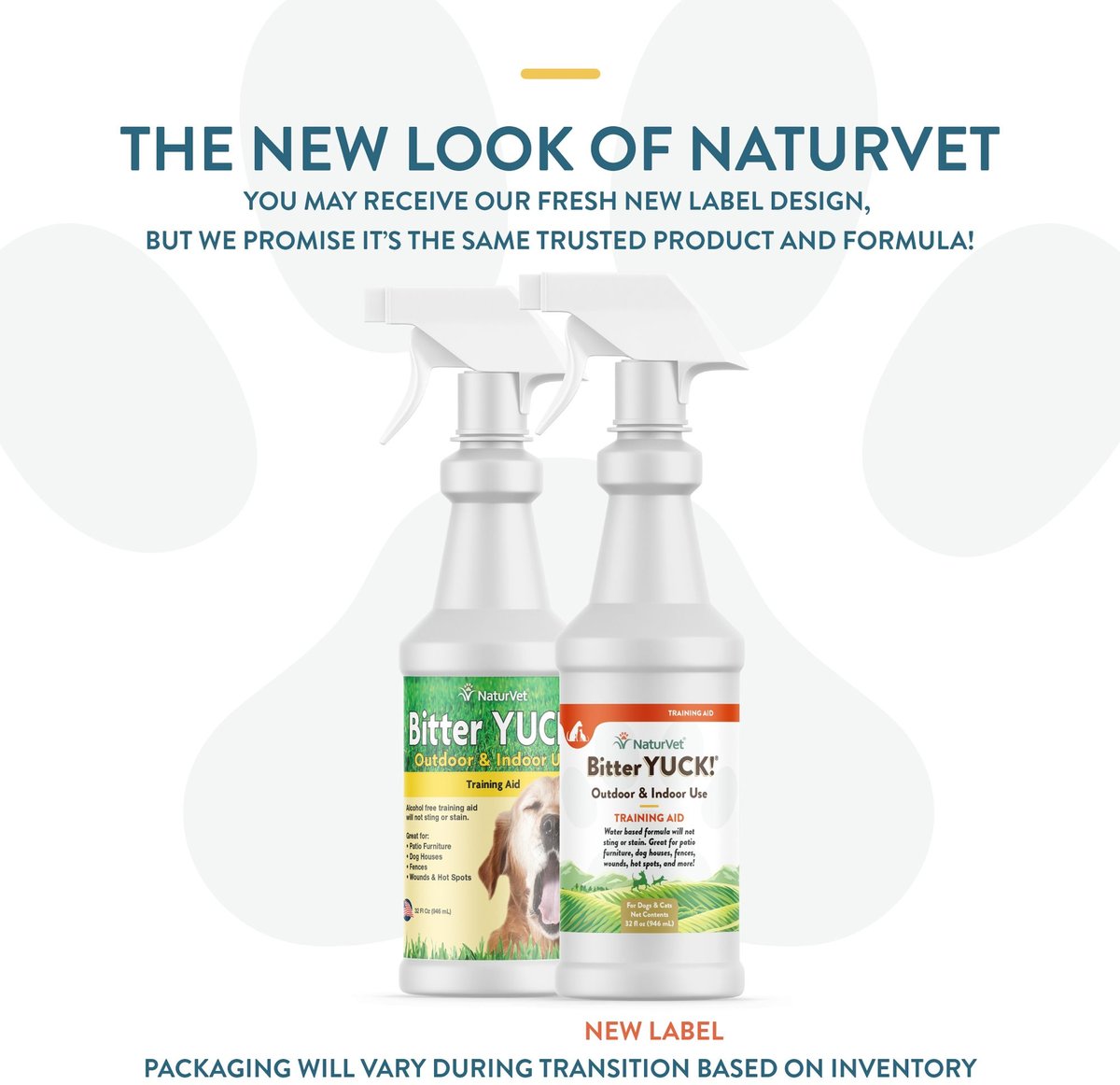 NATURVET Bitter Yuck! No Chew Training Spray for Dogs & Cats, 32-fl oz ...