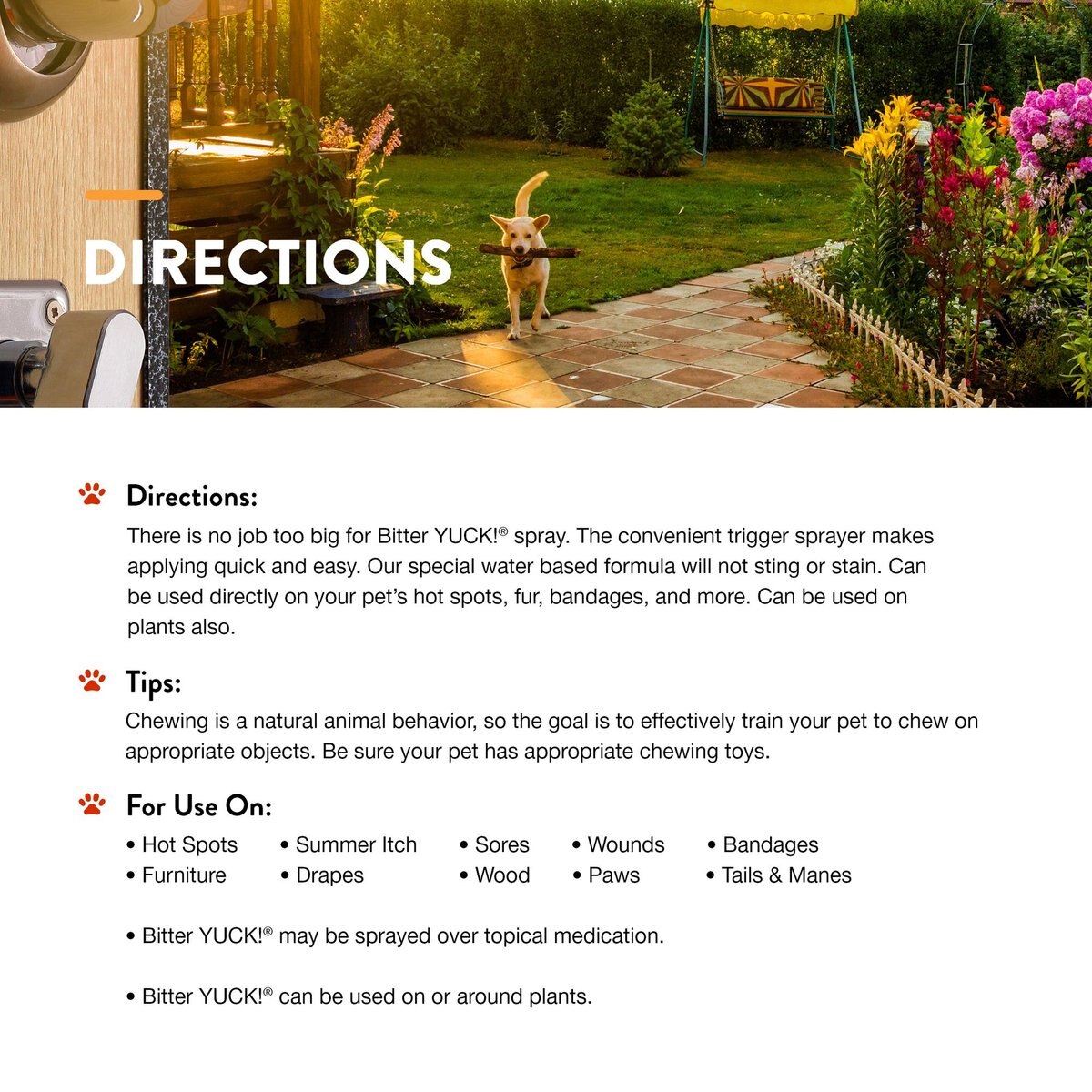 NATURVET Bitter Yuck! No Chew Training Spray for Dogs & Cats, 32-fl oz ...