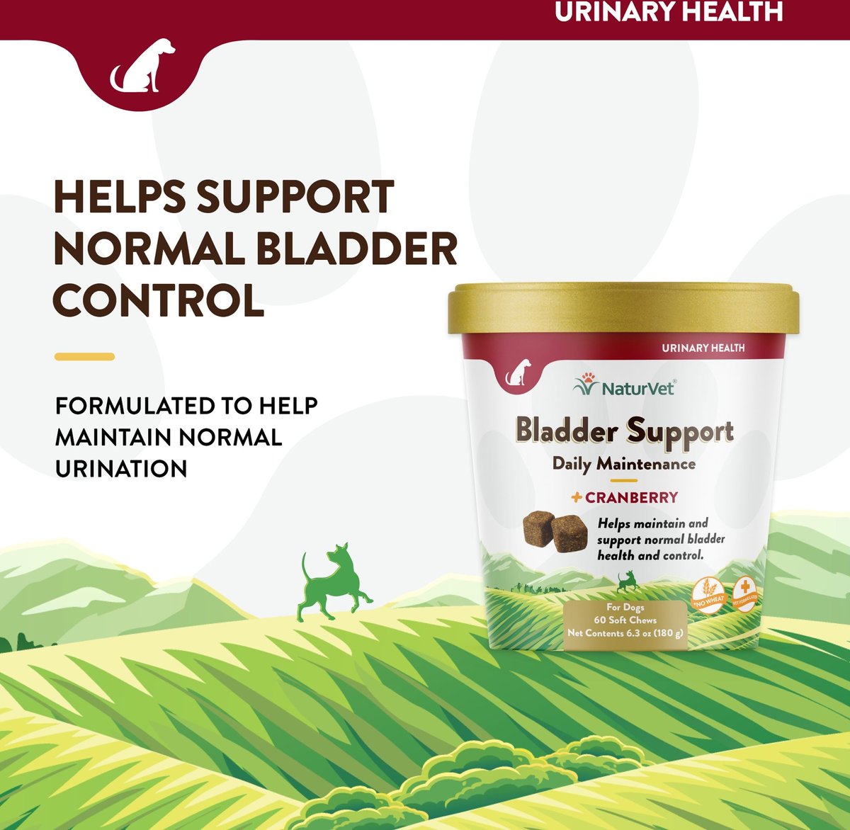 NATURVET Bladder Support Plus Cranberry Soft Chews Urinary Supplement ...