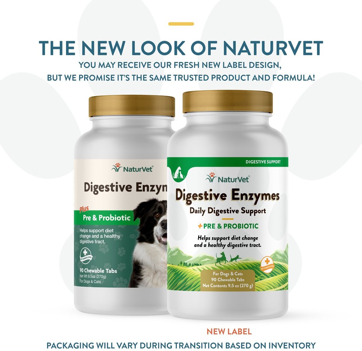 NATURVET Digestive Enzymes Plus Probiotic Chewable Tablets Digestive ...