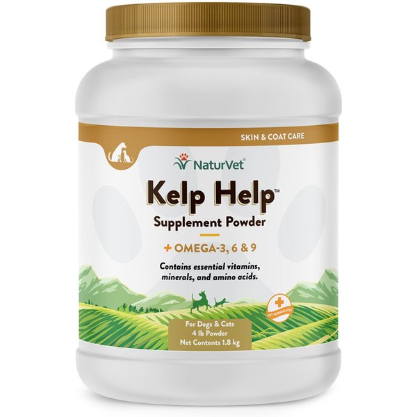 NATURVET Kelp Help Plus Omegas Powder Supplement for Cats & Dogs, 4-lb ...