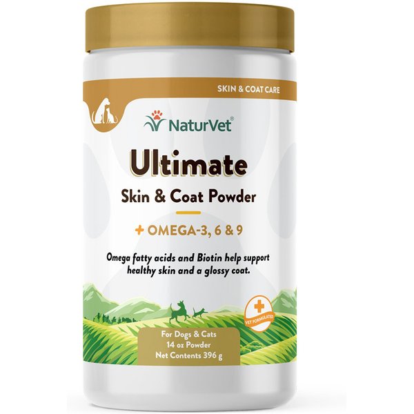 NATURVET Ultimate Powder Skin & Coat Supplement for Cats & Dogs, 14-oz ...