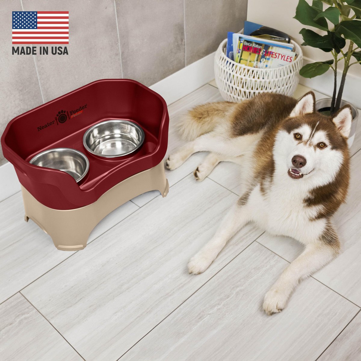 NEATER PETS Neater Feeder Deluxe Elevated & Mess-Proof Dog Bowls, 7-cup ...