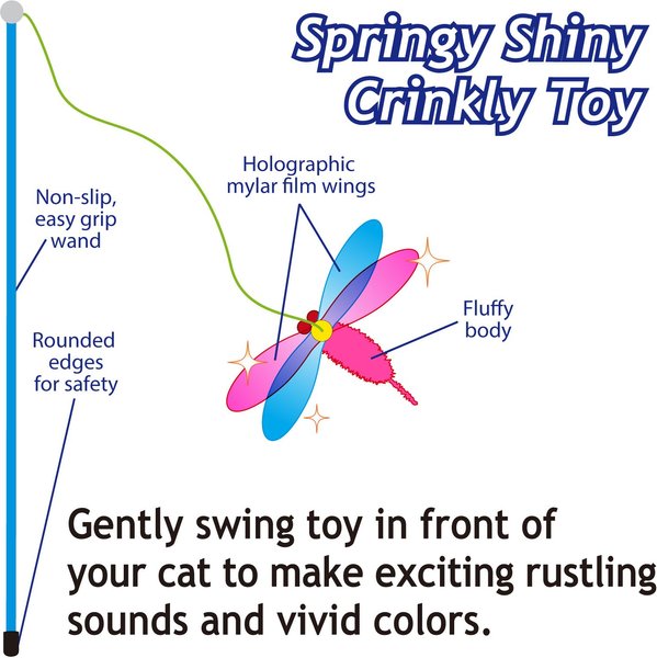 NECOICHI Crinkly Critters Fancy Flutterfly Cat Wand Toy - Chewy.com