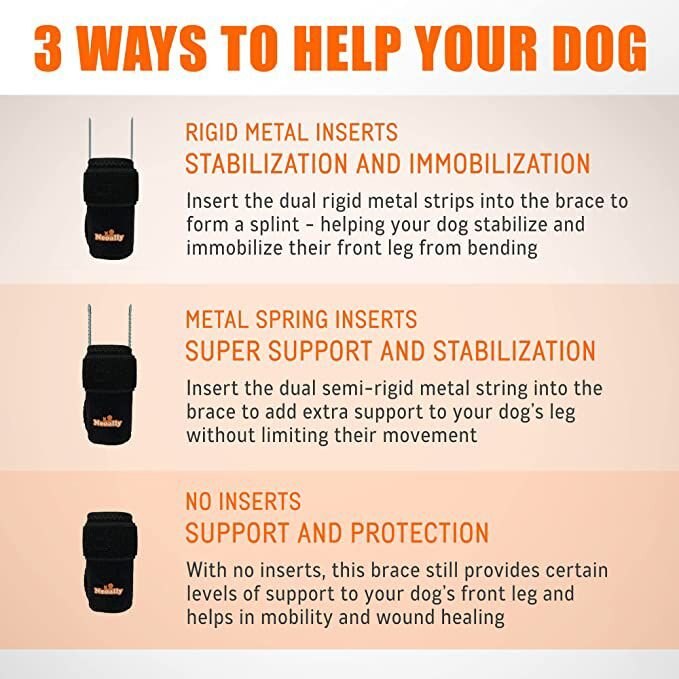 NEOALLY 3-in-1 Front Leg Dog Splint Braces, XX-Small/X-Small - Chewy.com