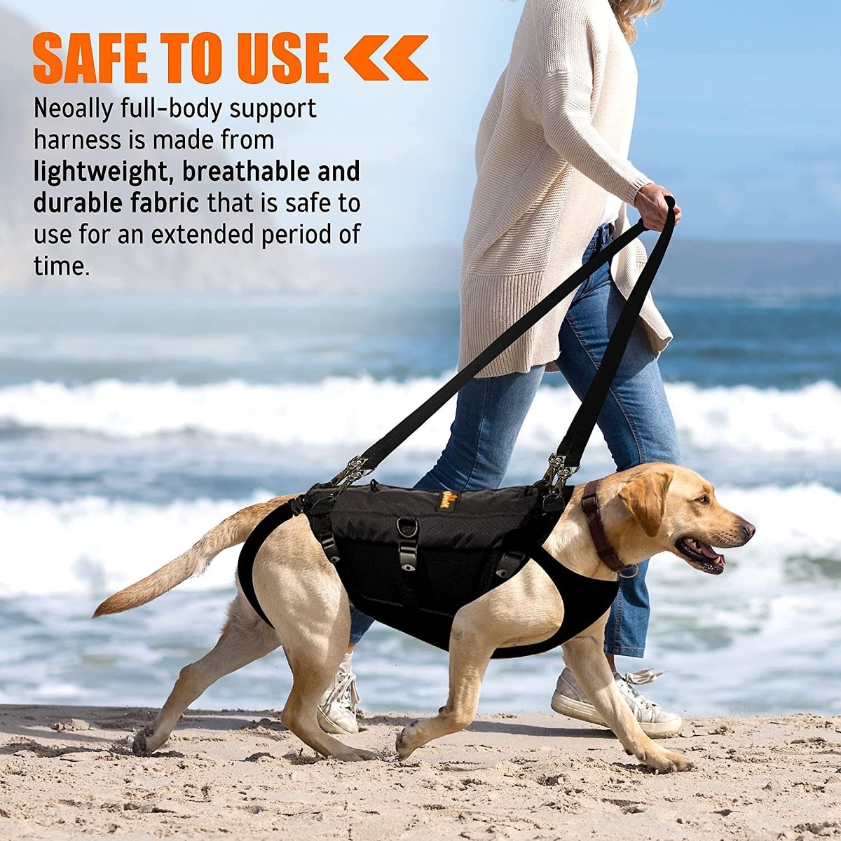 NEOALLY Full Body Lift Support Sling & Mobility Aid Dog Harness, Black ...