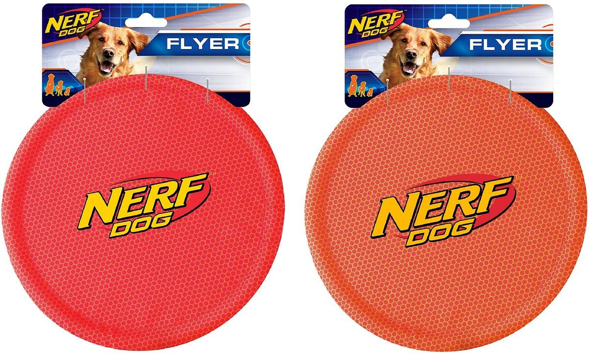 NERF DOG Flyer Dog Toy, Orange/Red, 2 count - Chewy.com