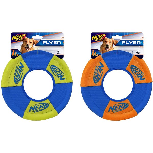 NERF DOG Flyer Dog Toy, Orange/Red, 2 count - Chewy.com