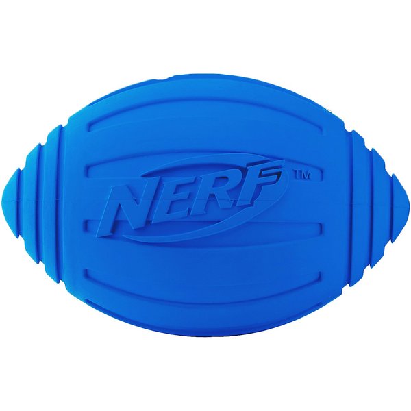 NERF DOG Ridged Squeak Football Dog Toy, Large, Blue - Chewy.com
