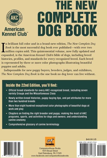 Out of Stock - New Complete Dog Book, AKC Official Breed Standards ...