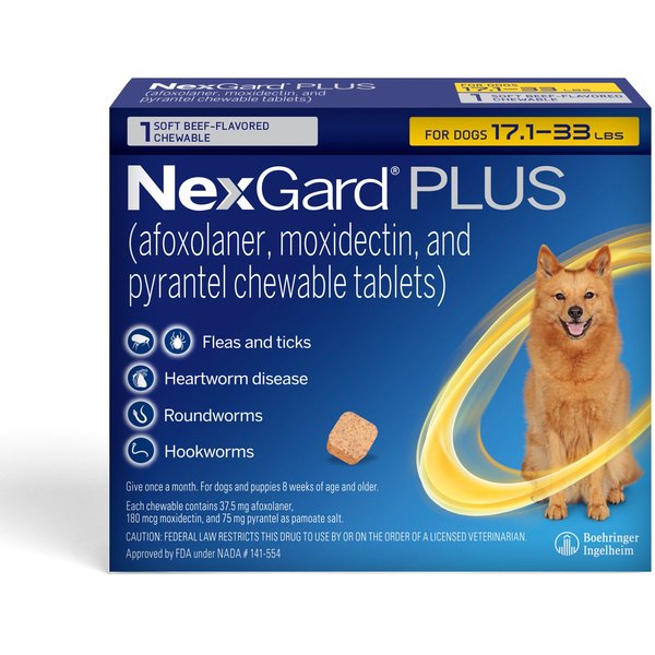 NEXGARD PLUS Chewables for Dogs, 8.1-17 lbs. (Green Box) - Easy Refills ...