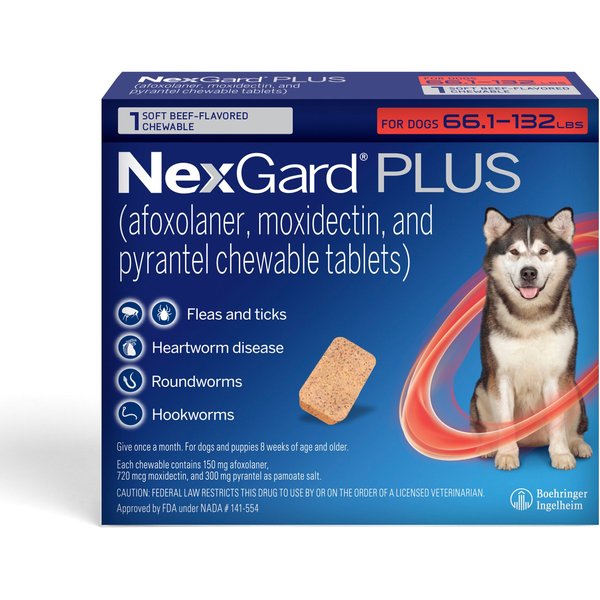 NEXGARD PLUS Chewables for Dogs, 4-8 lbs. (Orange Box) - Easy Refills ...