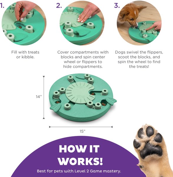 NINA OTTOSSON BY OUTWARD HOUND Dog Worker Green Interactive Treat Puzzle Dog Toy - Chewy.com