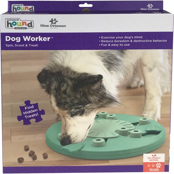 NINA OTTOSSON BY OUTWARD HOUND Dog Worker Green Interactive Treat Puzzle Dog Toy - Chewy.com