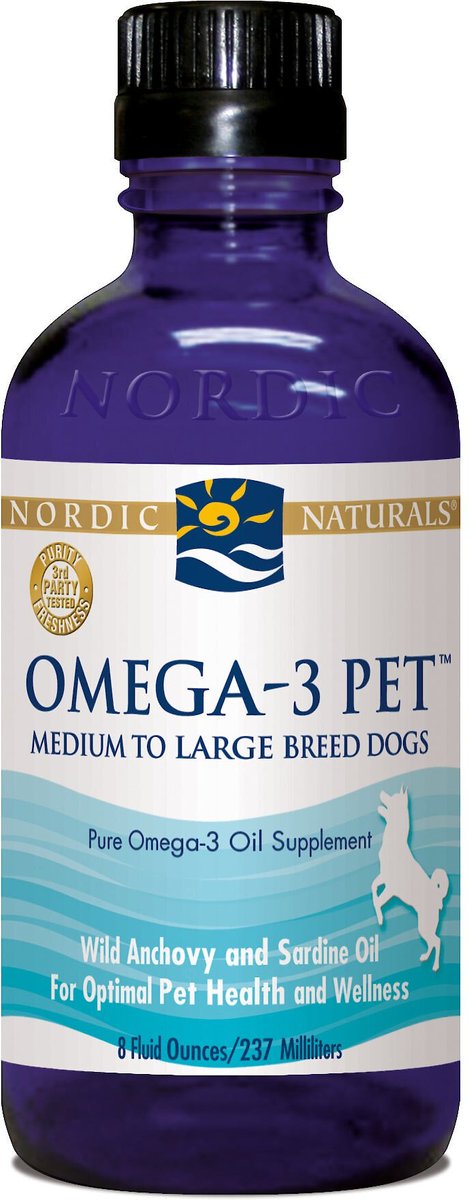 NORDIC NATURALS Omega-3 Pet Liquid Supplement for Medium & Large Dogs ...