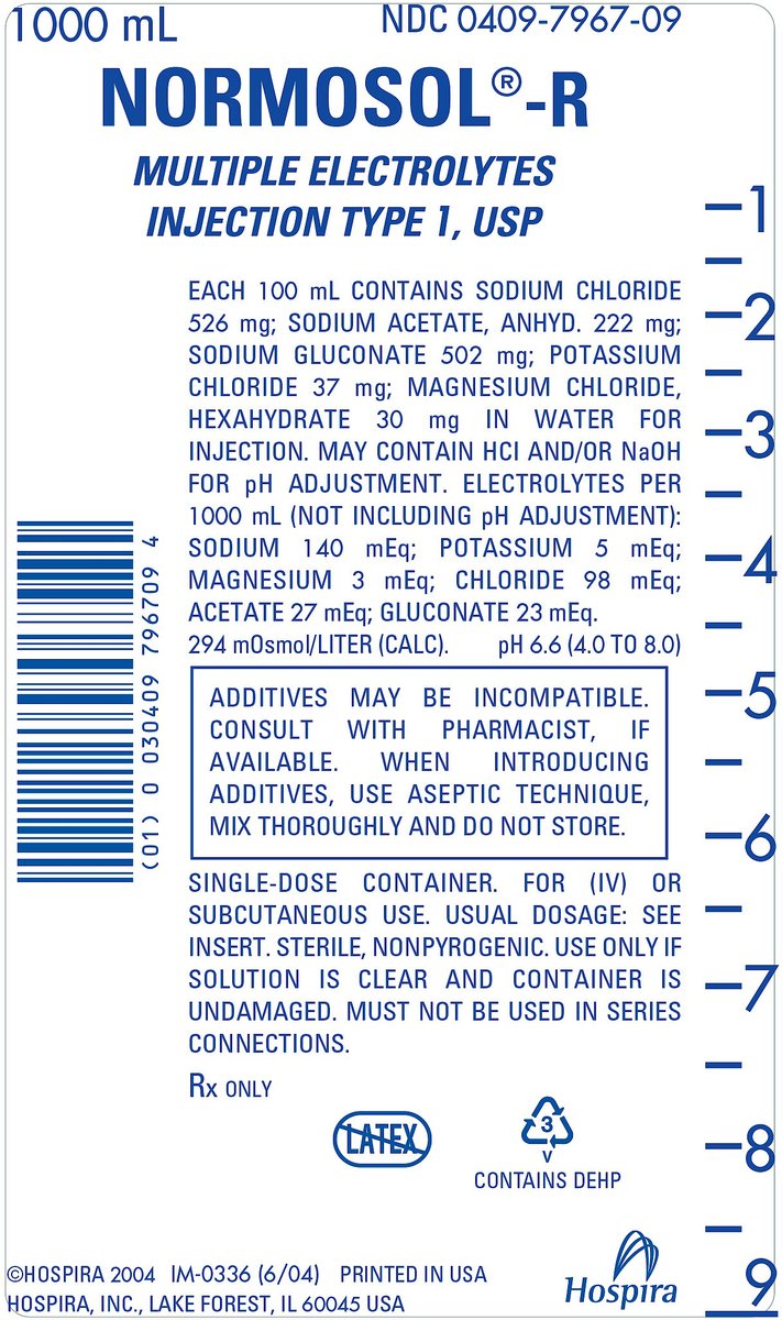 NORMOSOL-R Electrolyte Injection Solution, 1000-mL - Easy Refills ...