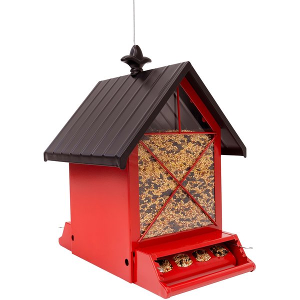 NORTH STATES Red Barn Squirrel Resistant Wild Bird Feeder, Red - Chewy.com