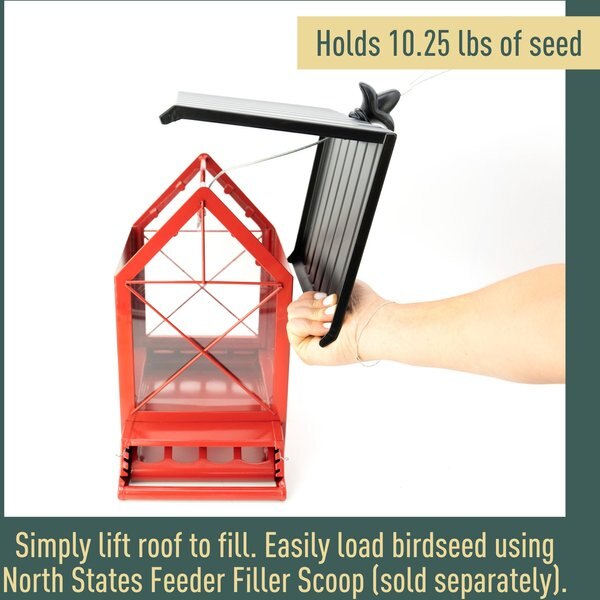 NORTH STATES Red Barn Squirrel Resistant Wild Bird Feeder, Red - Chewy.com