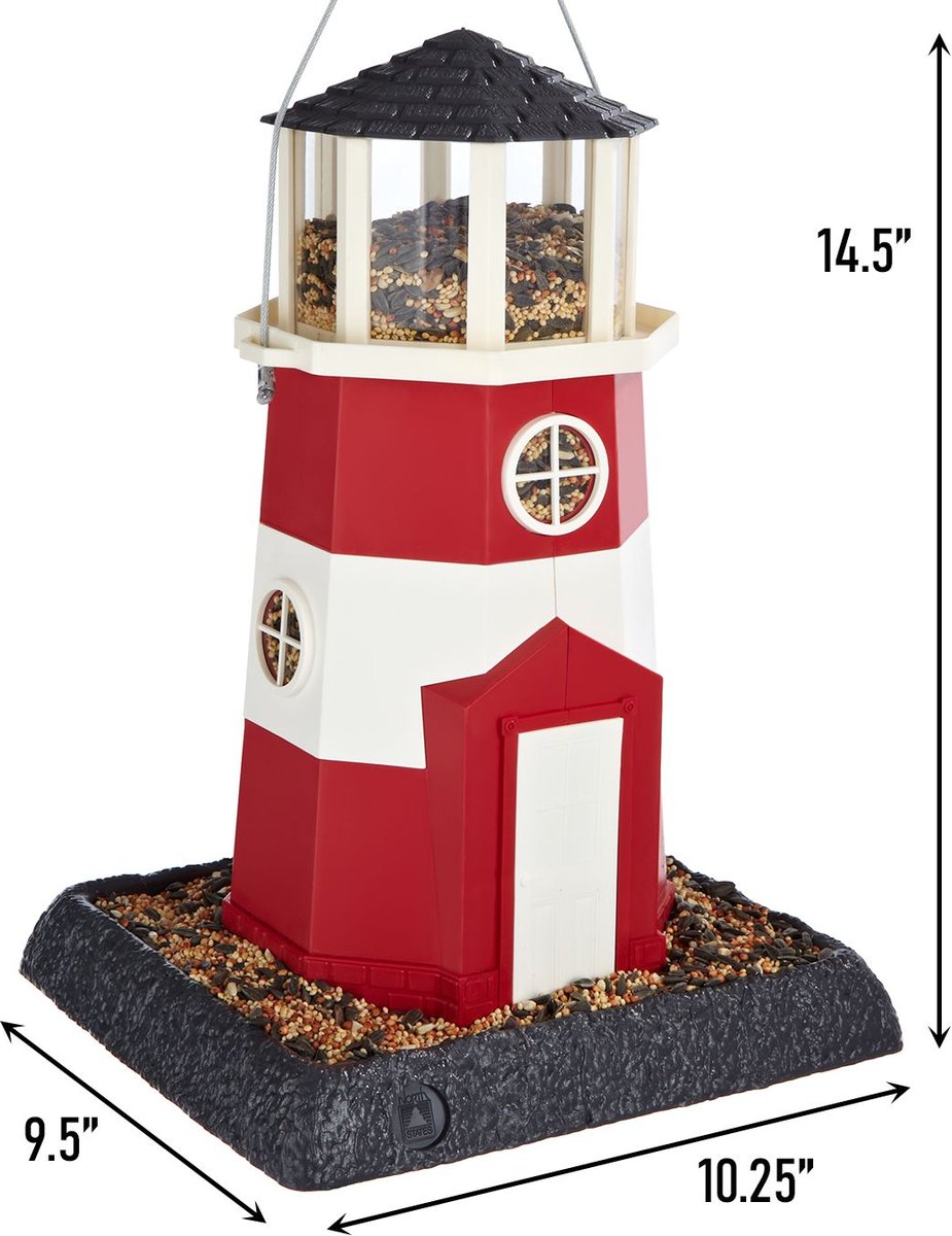 NORTH STATES Village Collection Lighthouse Bird Feeder, Red - Chewy.com