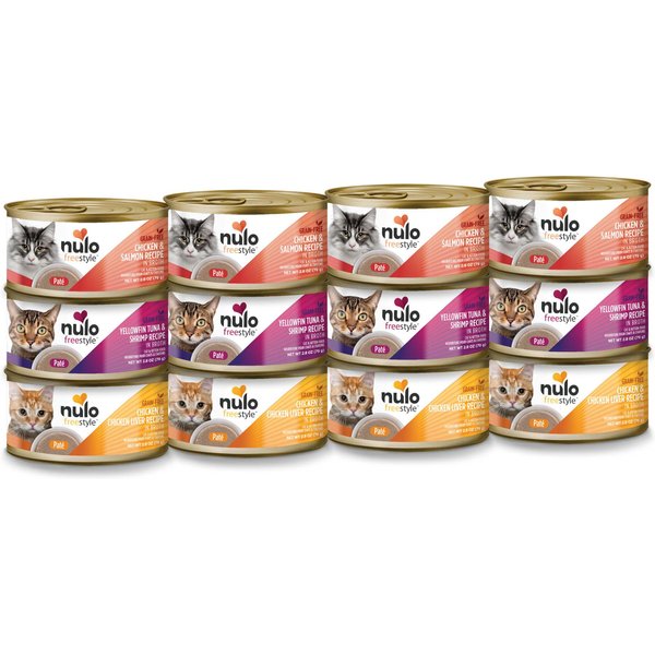 NULO Grain-Free Variety Pack Pate Wet Canned Food for Cats & Kittens, 2 ...