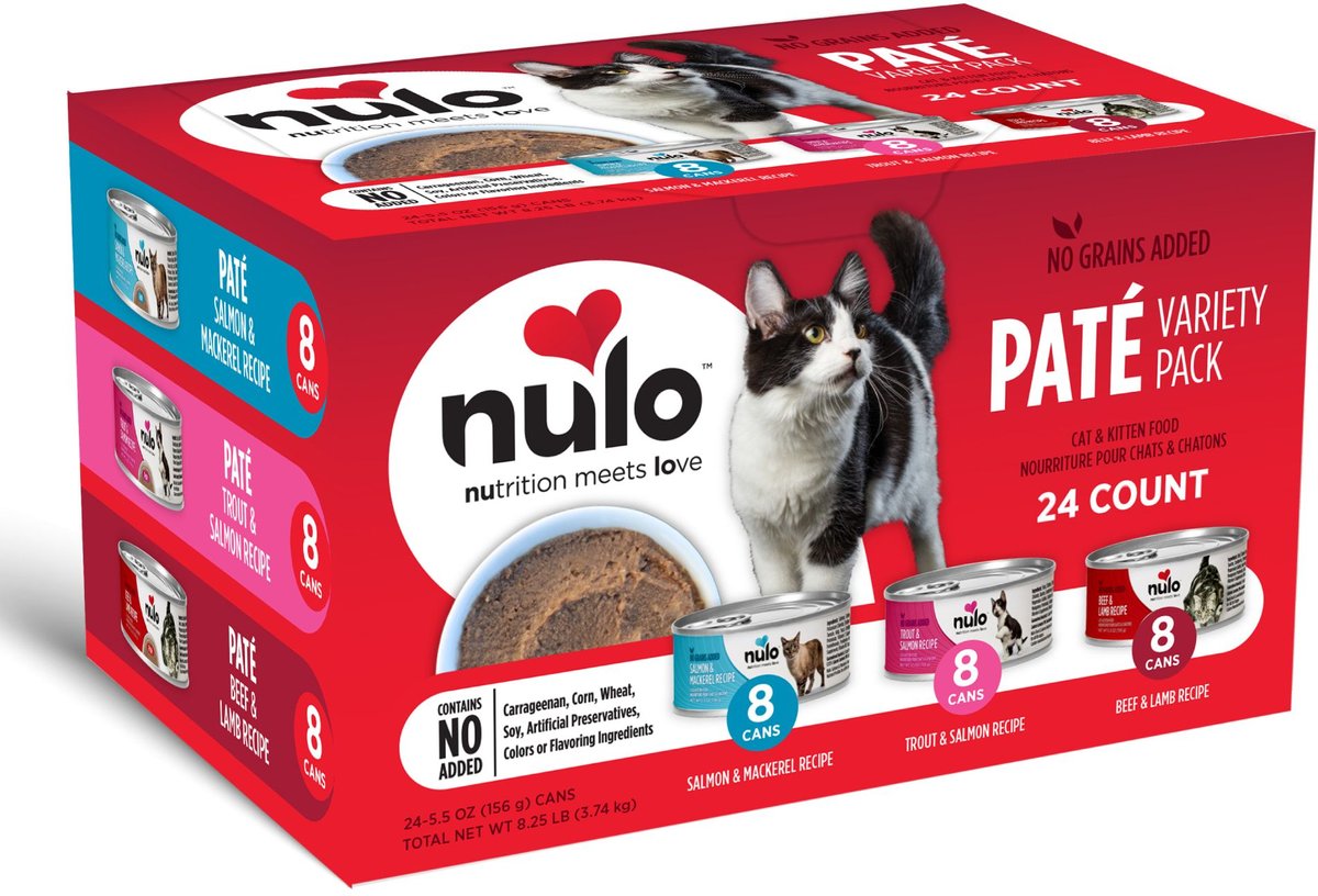 NULO Grain-Free Variety Flavors Pate Wet Canned Food for Cats & Kittens ...