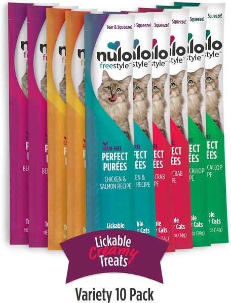 NULO Freestyle Perfect Puree Variety Pack Grain-Free Lickable Cat ...