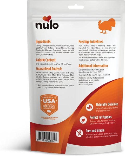 NULO Turkey Recipe Grain-Free Dog Training Treats, 16-oz bag - Chewy.com