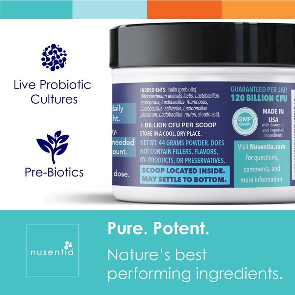 NUSENTIA Probiotic Miracle Premium Blend Dog & Cat Supplement, 44g jar ...