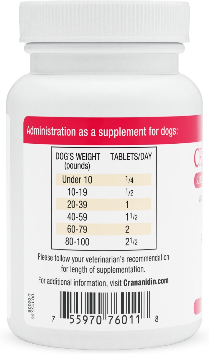 NUTRAMAX Crananidin Chewable Tablets Urinary Supplement for Dogs, 150 ...