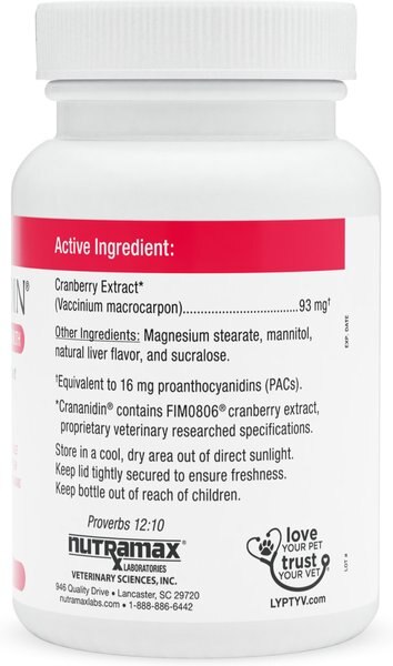 NUTRAMAX Crananidin Chewable Tablets Urinary Supplement for Dogs, 150 ...