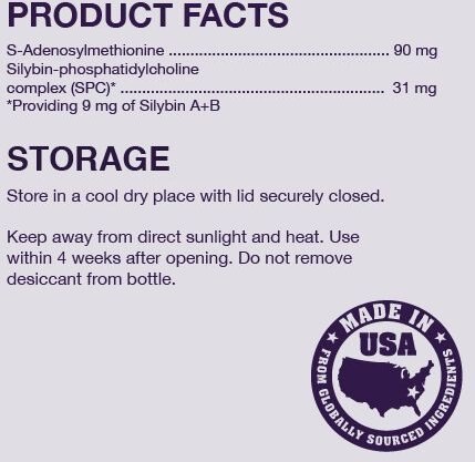 NUTRAMAX Denamarin with S-Adenosylmethionine & Silybin Tablets Liver ...