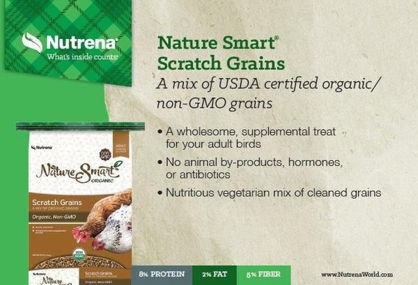 Discontinued - NUTRENA Nature Smart Organic Scratch Grain 8% Protein Chicken Feed, 35-lb bag ...